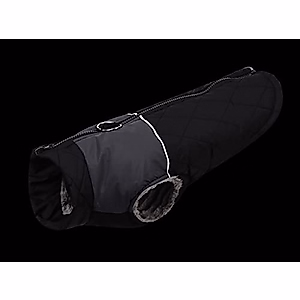 Tineer Dog Winter Jacket Vest for Small Medium Large Dogs, Fleece Lining Warm Coat Waterproof Pet Dog Clothes for Cold Weather (XS, Black)