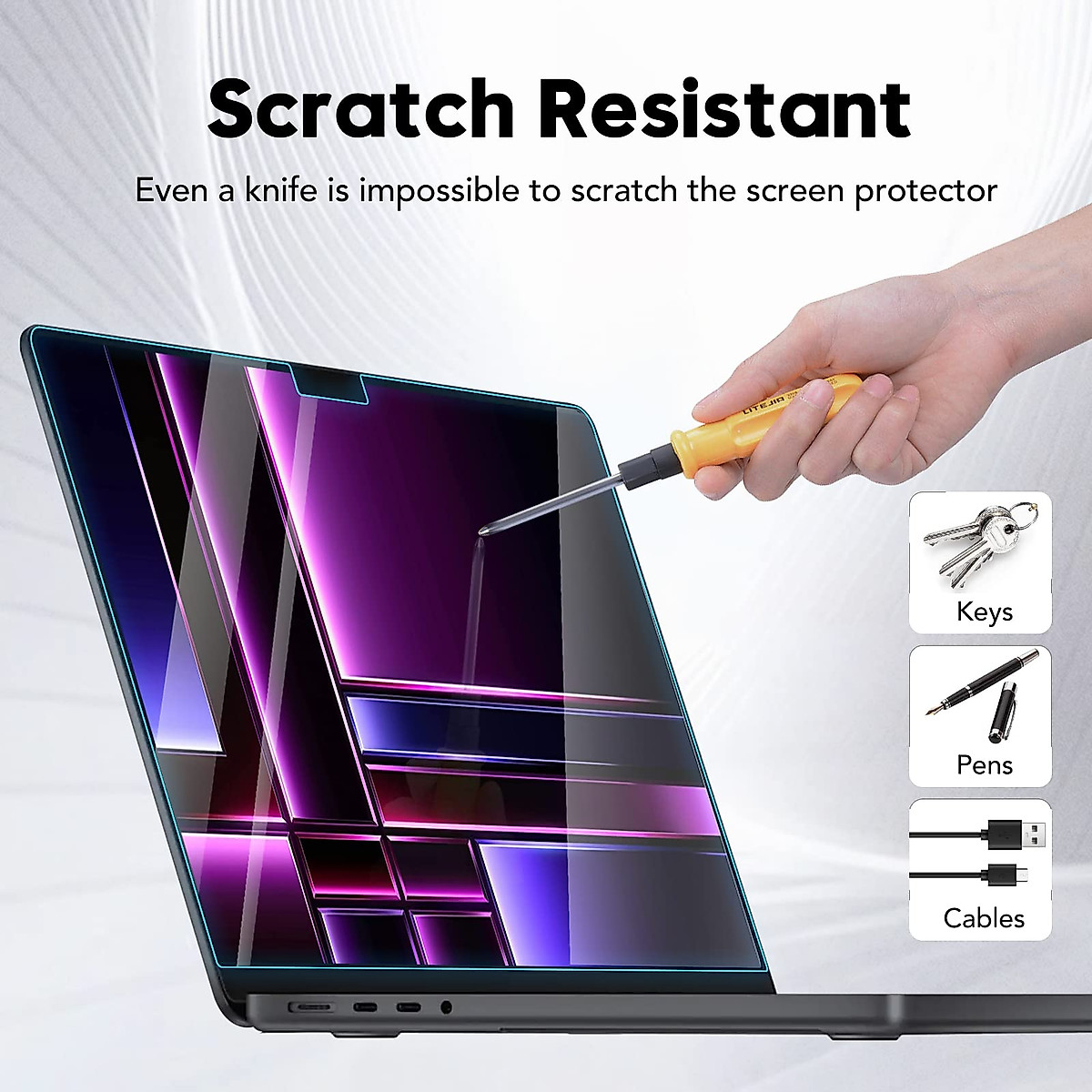 A2442 by 9H Hardness Tempered Glass Screen Protector for 2023 MacBook Pro 14" - Bubble Free, Ultra Thin, HD Transparent, Anti-Scratch
