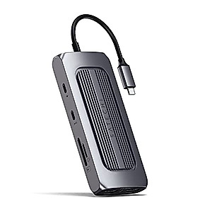 Satechi USB C Hub Multiport Adapter MX with Dual 4K HDMI, 100W USB C PD Charging, USB C Data, 2 USB-A, Ethernet, Micro/SD Card Readers, for MacBook Pro/Air M1 M2 M3, Windows