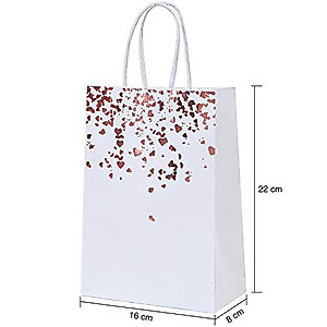 Cooraby 18 Pieces Paper Bags Bronzing Kraft Bag Hen Party Bags Bride Gift Birthday Bag with Handle for Wedding Parties Keepsake Night Celebrations (Color C)