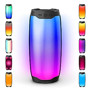 Merkury Innovations Thrill Bluetooth Speakers with Color Changing Lights, Battery Powered, Weatherproof, Play FM Radio or Bluetooth Music, Loud Sound & Enhanced Rich Bass