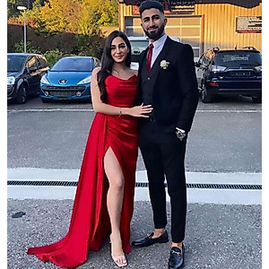 GUKARLEED Wisteria Prom Dress Satin Bridesmaid Dresses Off The Shoulder Formal Dress Long Ball Gown Size14