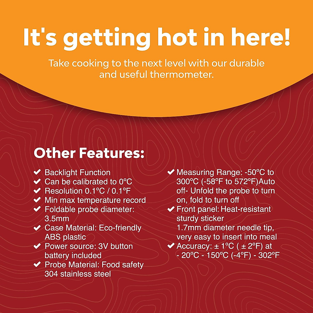 Digital Meat Thermometer Instant Read - Ultra-Fast Wireless Thermometer for BBQ Accessories and Kitchen Gadgets with Waterproof Food Temperature Thermometer - Instant Thermometer Meat Probe BBQ Tools