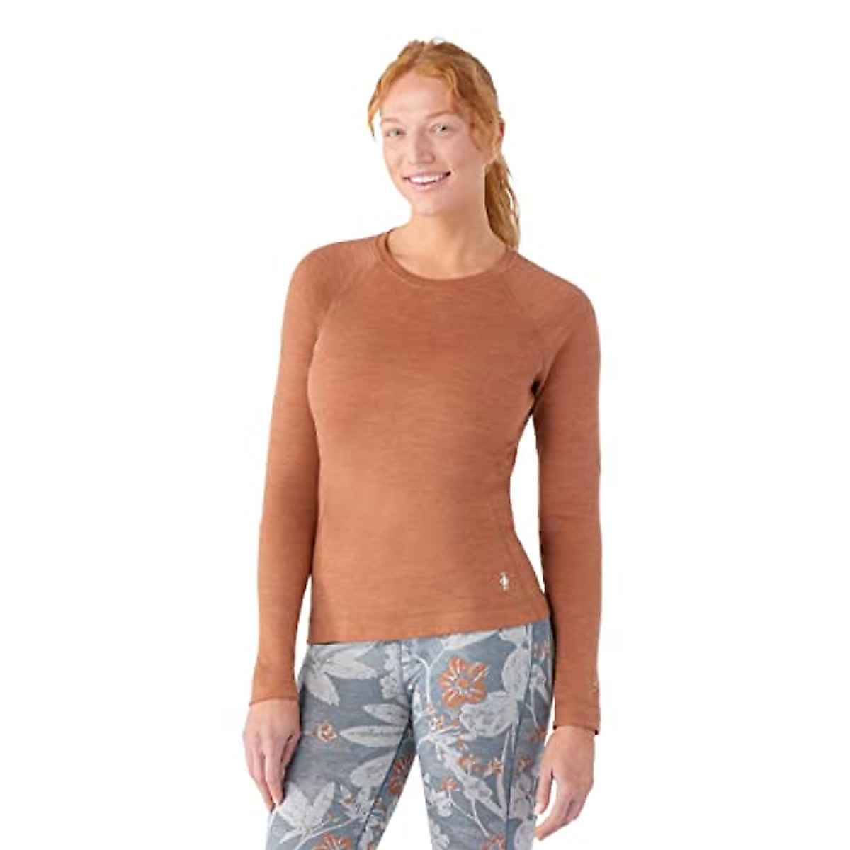 Smartwool Women's Classic Thermal Merino Wool Base Layer Crew (Slim Fit), Copper Heather, Large