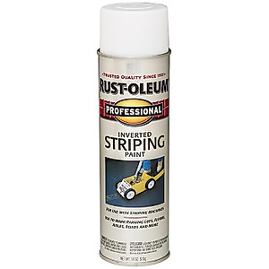 Rust-Oleum 2593838-6PK Professional Inverted Striping Spray Paint, 18 oz, White, 6 Pack