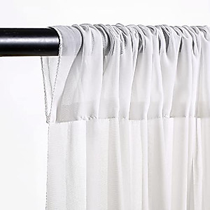 White Backdrop Curtain Wedding Backdrop 10ft x 10ft Chiffon Backdrop for Wedding Arch Birthday Party Banquet Decorations