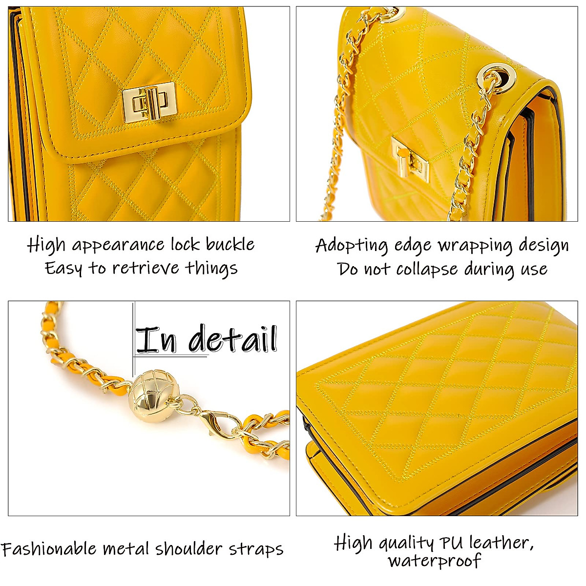 FSD.WG Women Small Crossbody Cell Phone Purse Leather Phone Purse Mini Messenger Shoulder Handbag Wallet