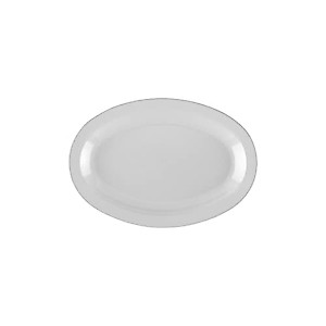 G.E.T. Enterprises White 10 Oval Serving Platter, Break Resistant Dishwasher Safe Melamine Plastic, Supermel Collection OP-610-W-EC, 10" x 6.75" (Pack of 4)