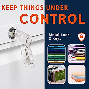 Greenvelly White File Cabinet 2 Drawer, Lateral Filing Cabinet with Lock