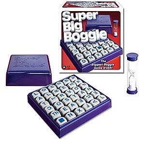 Super Big Boggle with 6x6 Grid and 36 Letter Cubes by Winning Moves Games USA, the Biggest Boggle Game Ever, 4 Minute Sand Timer, for 2 or More Players, Ages 8+ (1165)