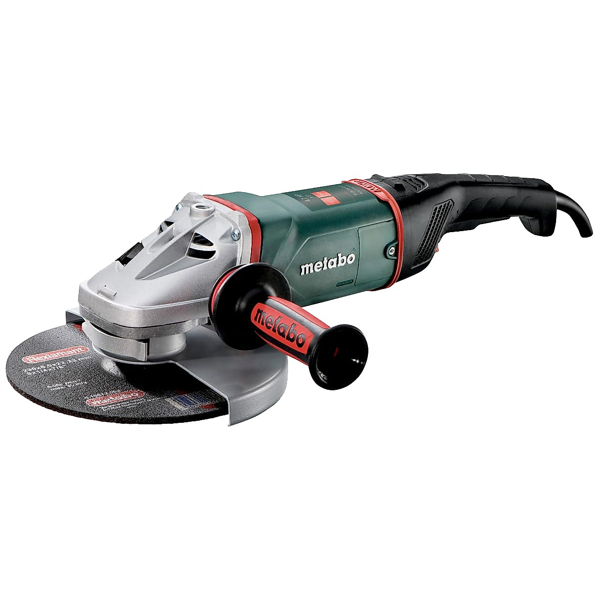 Metabo - 9" Angle Grinder - 6, 600 Rpm - 15.0 Amp W/Lock-On Trigger (606467420 24-230 MVT), Professional Angle Grinders, Black