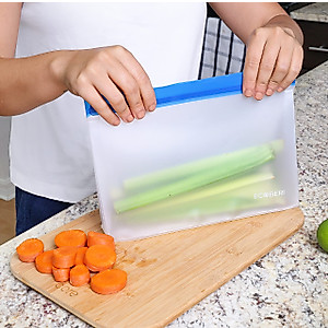 14 Pack Ecoberi Reusable Food Storage Bags, Leakproof, Freezer Bag, Sandwich, Snack, Travel Bag, Easy Zip Closure (Multi-14)