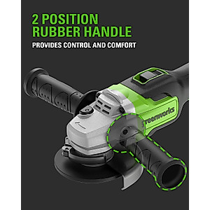 Greenworks 24V Angle Grinder Brushless Cordless, 4-1/2-Inch, with 4AH Battery and 2A Charger