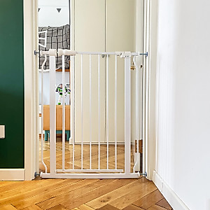BalanceFrom Easy Walk-Thru Safety Gate for Doorways and Stairways with Auto-Close/Hold-Open Features, 36-Inch Tall, Fits 29.1 - 33.8 Inch Openings, White