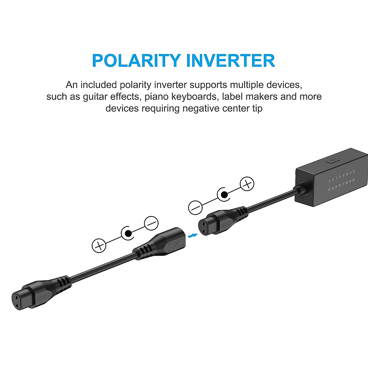 24W Universal Power Supply Multi-Voltage Regulated Switching with 10 Connectors for 3V to 12V Household Electronics, LED Strip Light, External Hard Driver, Adjustable Variable AC/DC Adapter