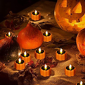 Yardwe 4 pcs Small Pumpkin Pumpkin Tea Light Pumpkin Candle lamp Portable Pumpkin Lantern Tea Lights LED