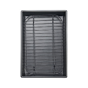 Chicago Metallic 26639 Petite Roast Pan with Rack, Grey, 10-Inch-by-7-Inch