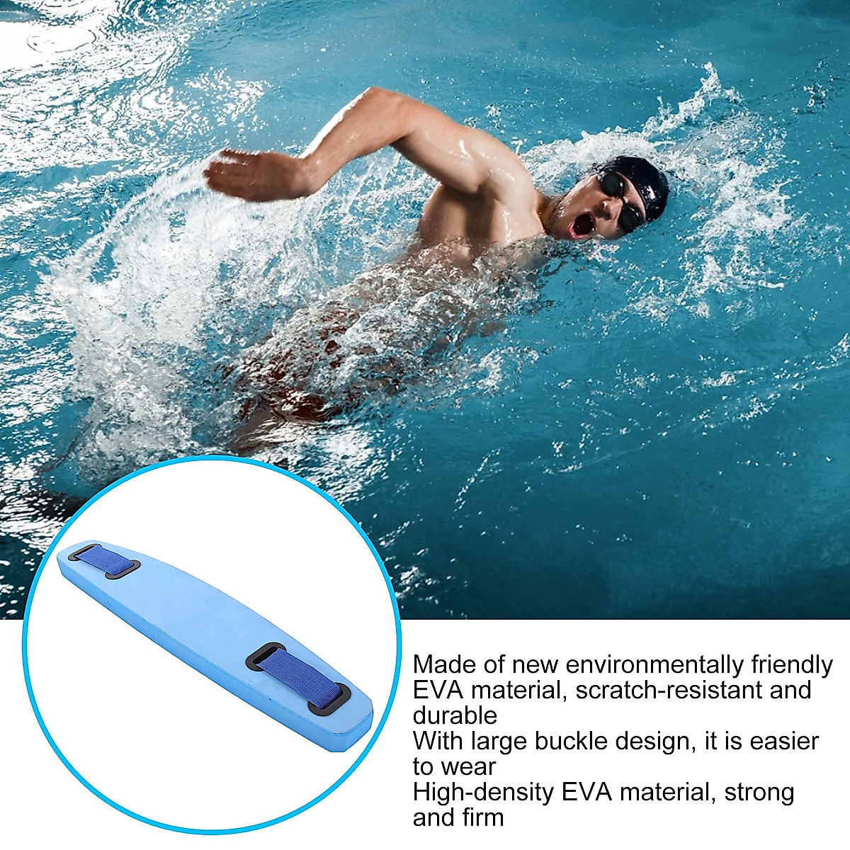 Swimming Floatation Belt, Small Size Adjustable Swimming Buoyancy Belt Outdoor Swim Training Aid for Adult and Kids(Blue)