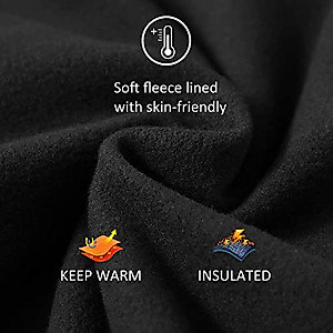 BALEAF Fleece Lined Leggings for Women Thermal Winter Warm Leggings High Waisted Thick Yoga Pants Cold Weather with Pockets Black L
