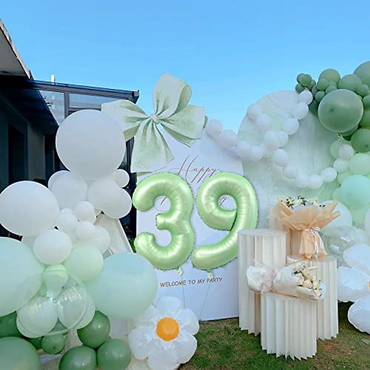 21 Balloon Number, 40 Inch Light Green Foil Balloons Giant Jumbo Helium Number 21 or 12 Balloons for Boys Girls 21th 12th Birthday Decorations Anniversary Events Party Decorations(Light Green)