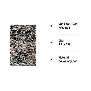 Unique Loom Trellis Frieze Collection Area Rug - Geometric (4' x 6', Blue Multi/ Ivory)