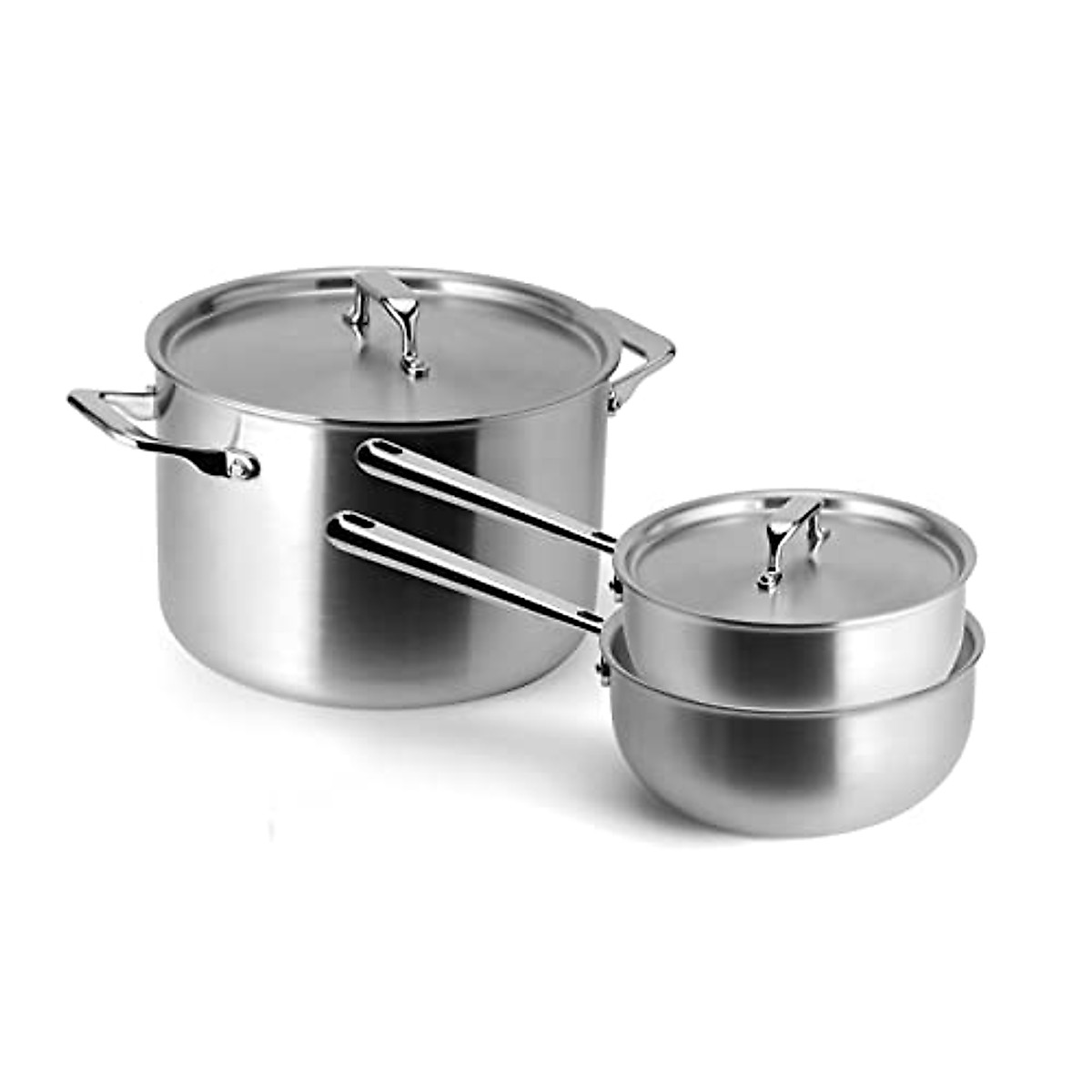 Misen Stainless Steel Pots and Pans Set - Stainless Steel Cookware Set - 12 Piece Complete Kitchen Cookware Sets