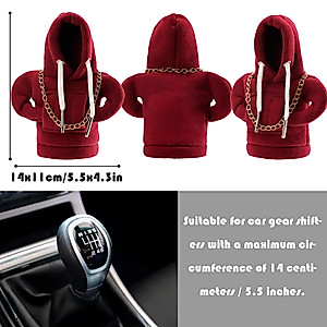 Lohca Car Gear Shift Knob Cover Hoodie, Gear Stick Knobs Cover, Car Shifter Cover, Cute Car Interior Gift and Automotive Accessories