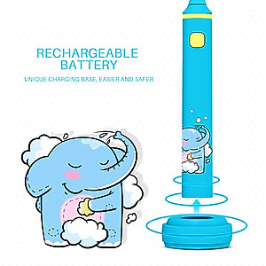 leyoung Kids Electric Toothbrush, Vibrating Toothbrush for Children Boys and Girls Age 3-13, with Smart Timer Rechargeable Electric Toothbrush, IPX7 Waterproof, Christmas Gift for Kids