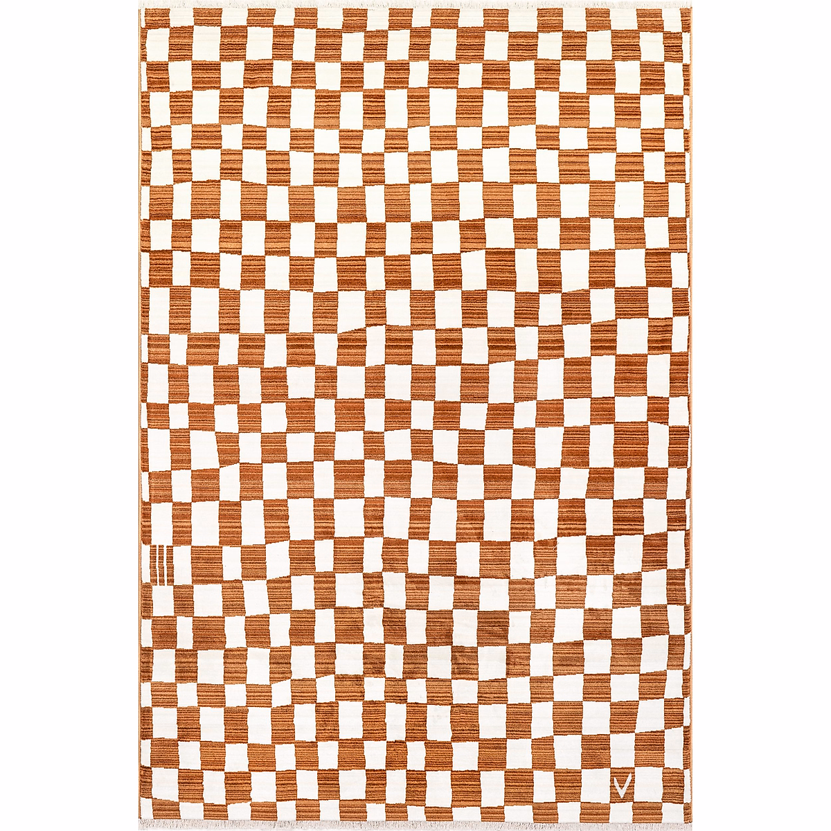 nuLOOM Fringed Performance Indoor Area Rug, Power Loomed, Easy Clean, Durable, Non-Shed, 4' x 6', Dominique Orange