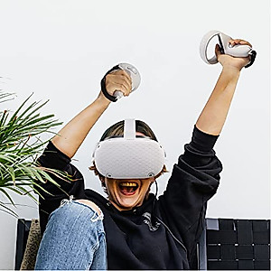 Controller Grips Cover for Oculus Quest 2, VR Facial Vent Interface Bracket,2pcs PU Leather Foam Cushion, Lens Protector, Anti-Leakage Nose Pad,VR Shell Cover VR Accessories for Oculus Quest 2