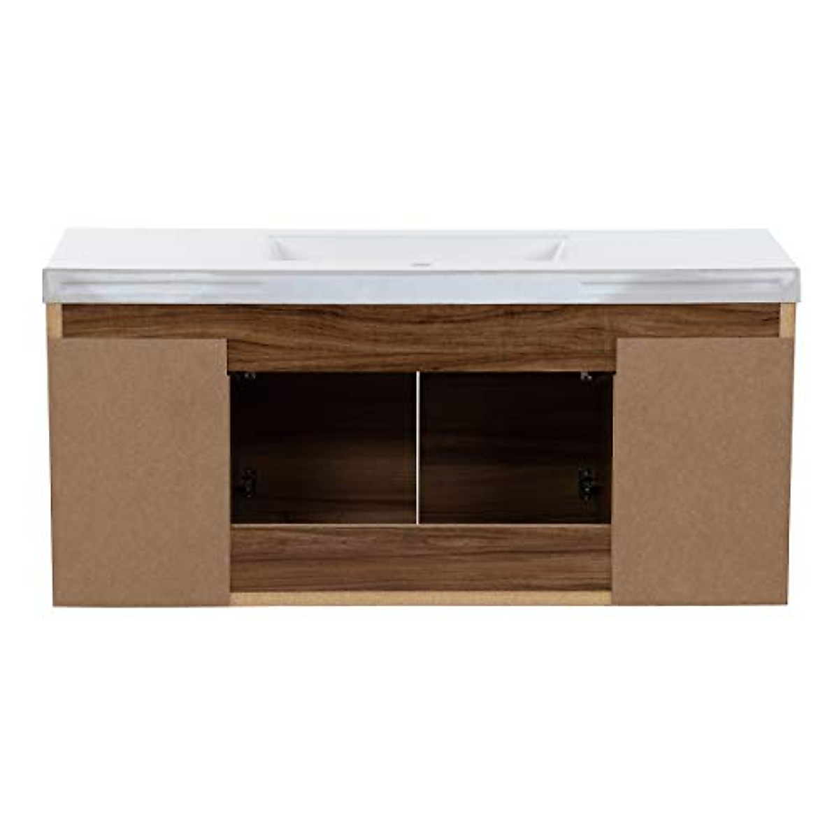 Spring Mill Cabinets Kelby 48 Inch Modern Floating Bathroom Vanity with White Single Sink Top, 2-Door Cabinet, 2 Soft-Close Drawers, 48.5" W x 18.75" D x 22.25"
