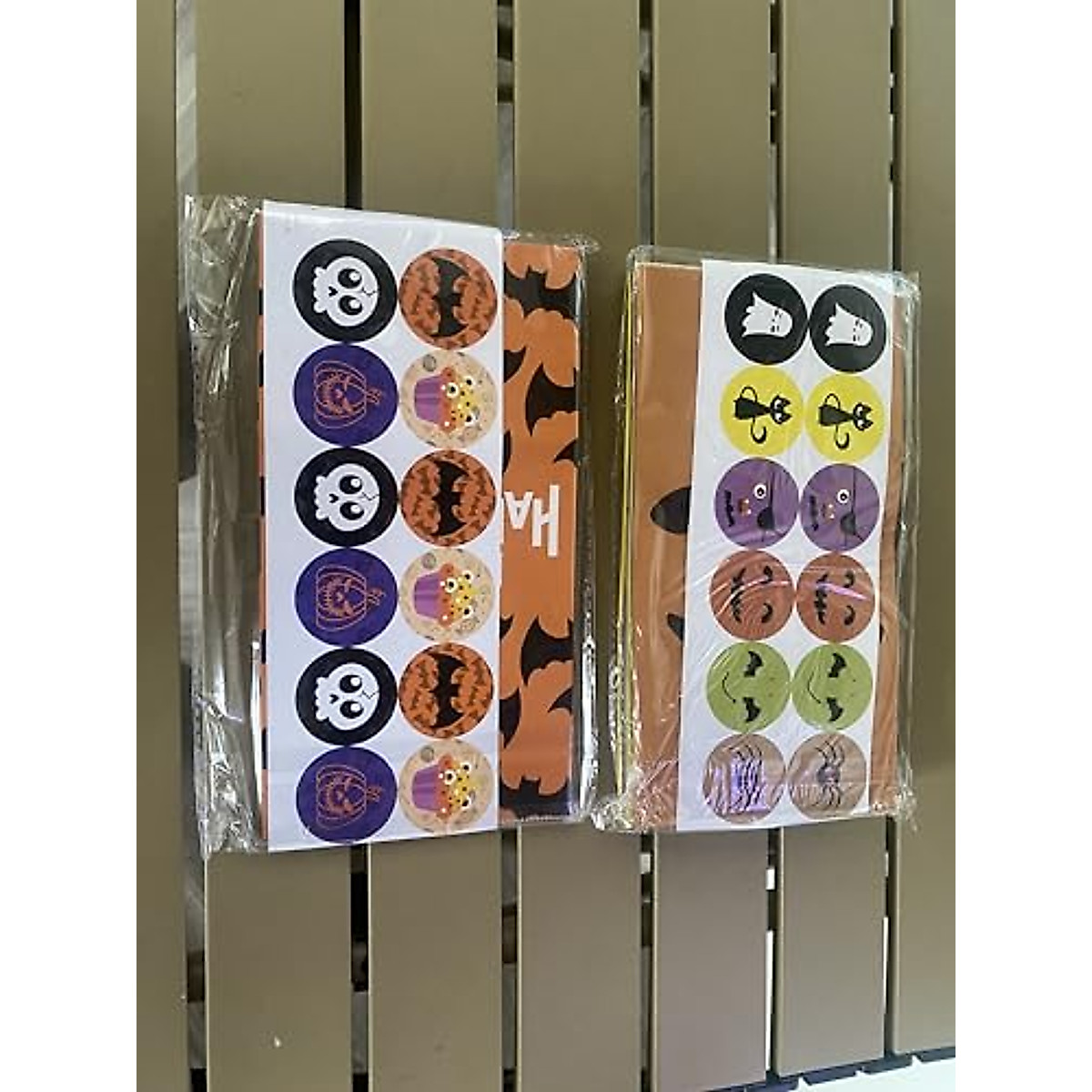 Halloween Candy Bags Party Favors - 24pcs Halloween Trick or Treat Goody Bag Gift Treat Bags with 24 Pcs Halloween Stickers, Halloween Bags Party Supplies Small Gift Bags for Kids Girls Child Boys