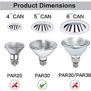 Ivyemons PAR30 Short Neck Halogen 75W - 6 Pack PAR30 Flood Light Bulbs E26 Base, PAR30 Dimmable 2800K Warm White, Long Lasting PAR30 Halogen Bulb for Accent Lighting, Tracking Light, Recessed Light