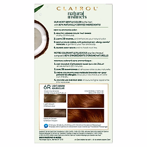 Clairol Natural Instincts Semi-Permanent Hair Dye, 6.5R Light Auburn Hair Color, 3 Count