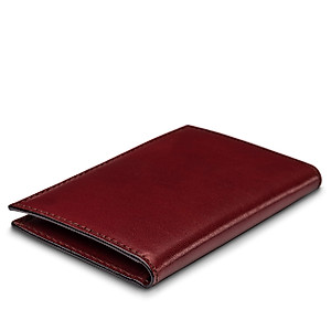 Bosca Men's Leather Card Holder Wallet – Italian Full Grain Vegetable Tanned Credit Card Case – 6 Card Slots, 2 Receipt Wells – Classic Glossy Finish – Gift-Ready Packaging - Dark Brown