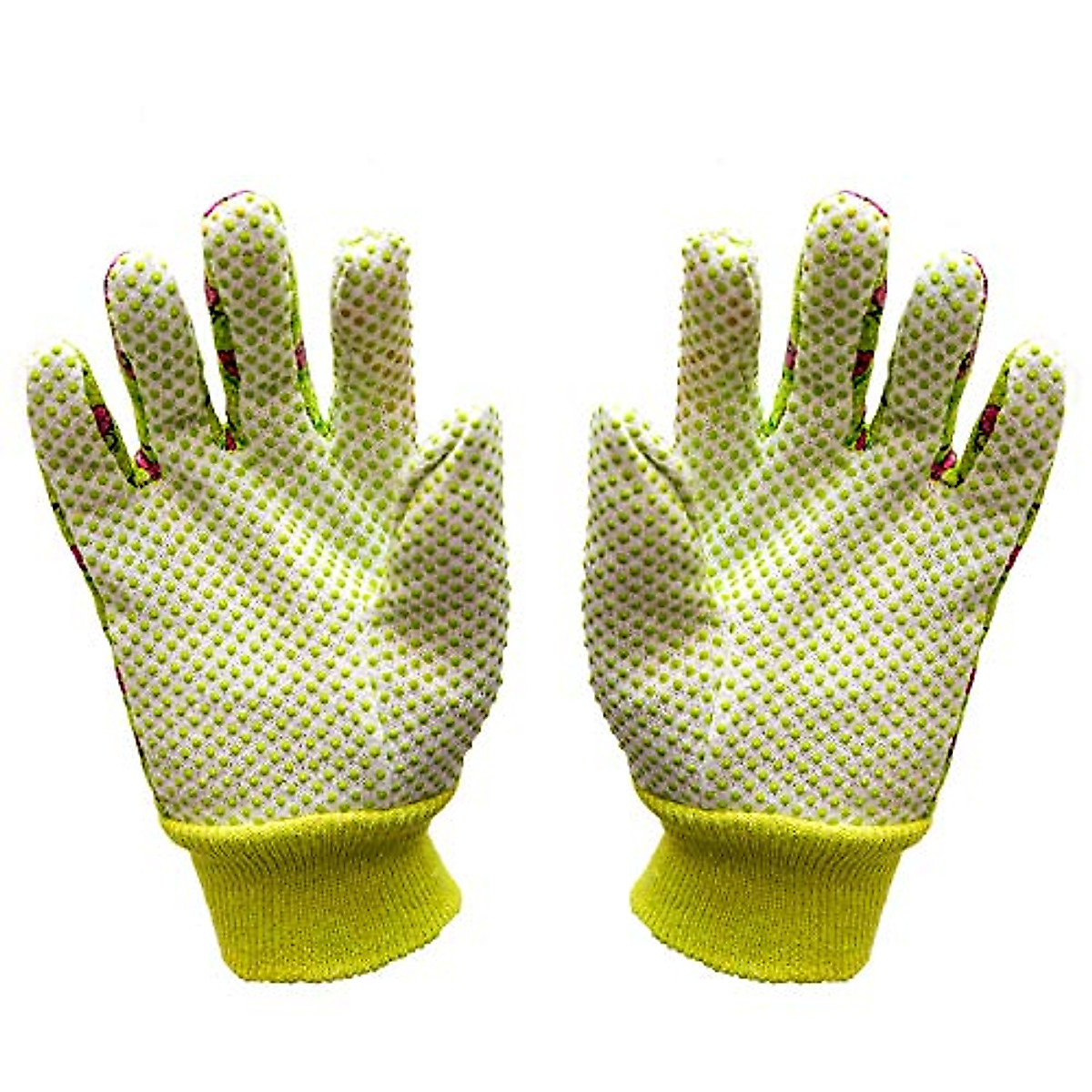 G & F 1852-3 Women Soft Jersey Garden Gloves, Women Work Gloves, 3-Pairs Green/Pink/Blue per Pack
