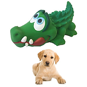 Crocodile Sensory Dog Toy Natural Rubber (Latex), Lead-Free & Chemical-Free, Complies to Same Safety Standards as Children’s Toys, Soft & Squeak