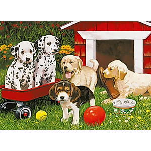 Ravensburger Puppy Party | 60-Piece Jigsaw Puzzle for Kids | Unique, Pieces | Enhances Concentration and Creativity | Ideal Gift for Birthdays and Holidays