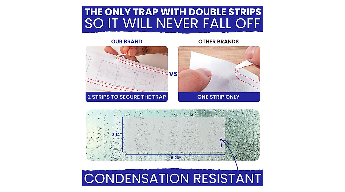 Window Fly Traps Indoor Clear 15pk Strips Indoor. The Only Double Strip ...