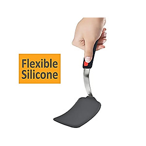 2 Pack Flexible Silicone Spatula Turner, 600°F Heat Resistant Silicone Spatula Set for Nonstick Cookware, Kitchen Silicone Cooking Utensil Set for Egg Pancake Flipper/Heat Resistant Silicone Grip