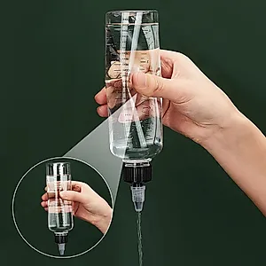 BENECREAT 8 Pack 8oz Large Transparent Plastic Dispensing Bottle with Twist Cap and Graduated Measurement for Liquids, Inks, Oils, Arts and Crafts