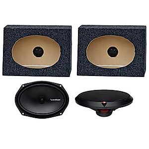 Rockford Fosgate R169X2 6x9" 130W Car Speakers and Angled 6x9" Speaker Box