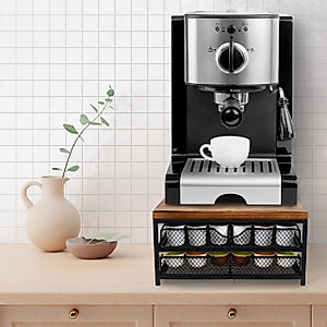 NHZ Coffee Pod Drawer Holder for K cup, 2-Tier Coffee Pod Drawer Holder Organizer, No Assembly Required, K Cup Holder with 72 Capacity Capsule Pods. K Cup Organizer Suit for Home Office,Kitchen