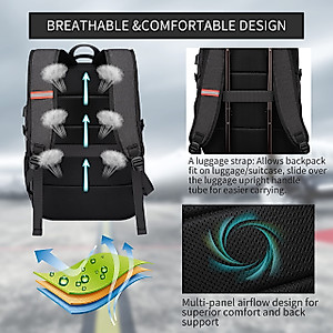 CAFELE Backpack,Large 17.3in Durable Travel Laptop Backpack, College Backpack, RFID Anti Theft Pocket Big Business Computer Bag,Water Resistant School Bookbag for Teens Men Women,Gifts Grey