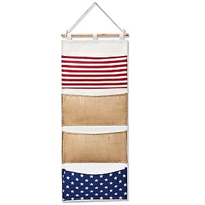 Juexica Fish Extender 32.3 x 13.2 Inch Hanging Pockets 4 Pocket Innovation Storage Bag Hanging Organizer Linen Cotton Wall Hanging Storage Bag for Cruise Cabin Door Closet Gifts(1 Pcs)