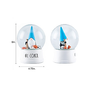 Rae Dunn Snow Globe - Snow Globes for Adults Unique Design - Cute Shelf Decor for Home & Office - Snow Globes for Women - Snowglobe Gifts for Nurses - Nurse Gift Collectibles - Bolas de Nieve