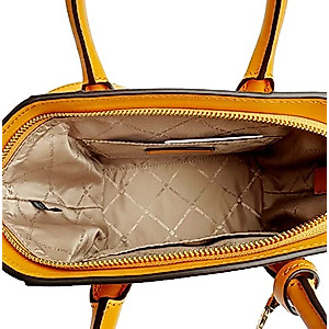 Michael Kors Avril Small Satchel Crossbody Bag MK Signature Honeycomb Yellow