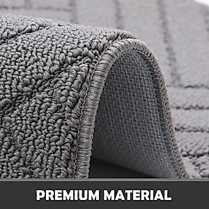 JEEDOVIA Door Mat Indoor Doormat, Entryway Rug Door Mats Non-Slip Rubber Backing, Low-Profile Entrance Rugs, Absorbent Resist Dirt Doormats Machine Washable Inside Floor Door mat,Grey 20"x31.5"