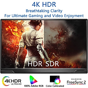 cocopar USB-C Portable Monitor Bundle [15.6inch 1080P&17.3inch 4K] HDR Zero Frame USB-C Computer Display with Dual Type-C Mini HDMI for Laptop PC Mac Surface Xbox PS4/5 Switch with Cover