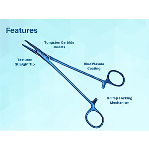 Mayo Hegar Needle Holder 7" Surgical Needle Driver with Tungsten Carbide Blue Plasma Inserts by ARTMAN INSTRUMENTS